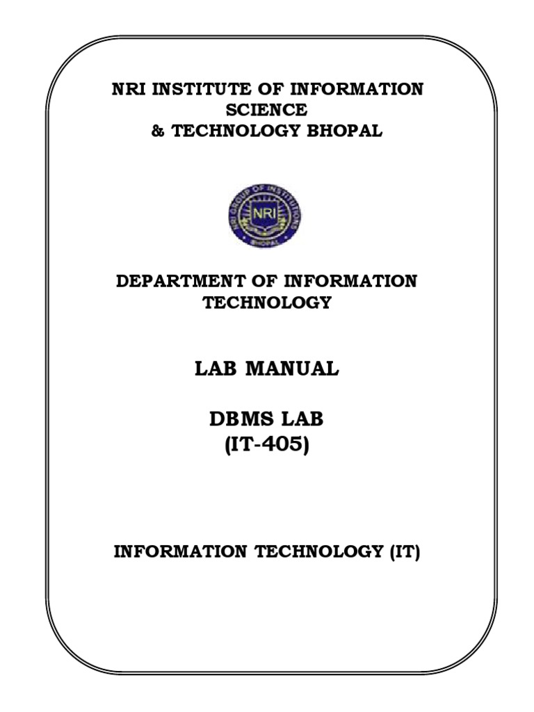 Lab Manual It405dbms | PDF | Relational Model | Table (Database)