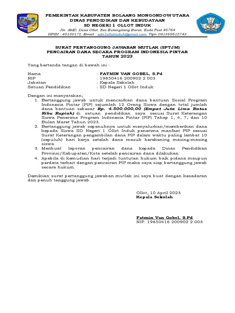 Form-PIP.03 - SPTJM | PDF