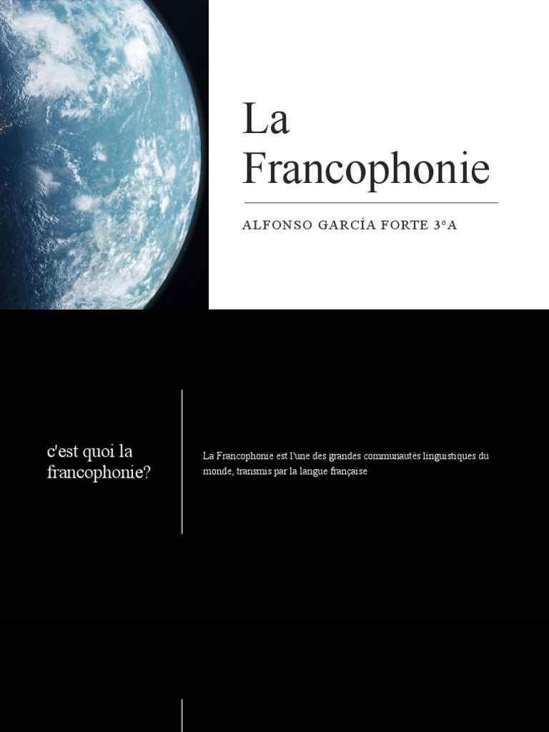 La Francophonie | PDF | Arts du langage et discipline | Études des ...