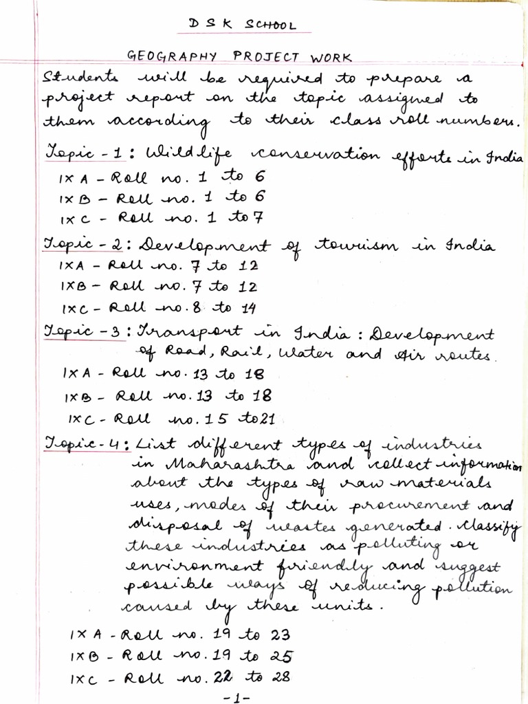 Geography Class Assignments Overview | PDF