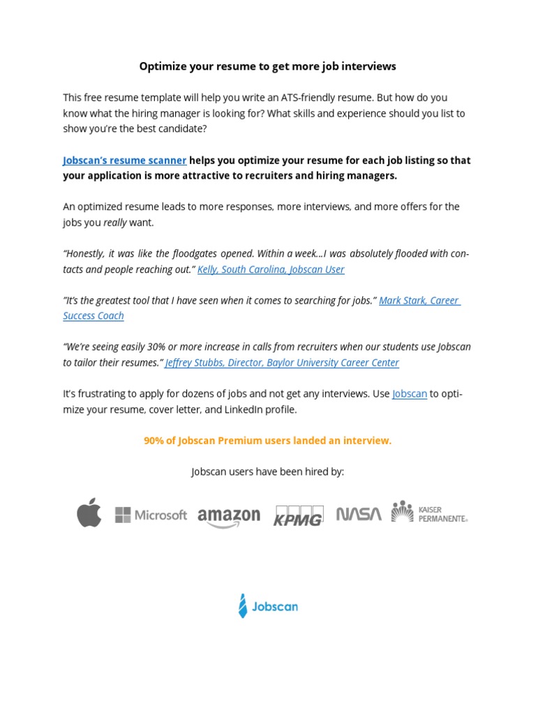 Optimizing Your Resume for Success: How to Land More Interviews with ...