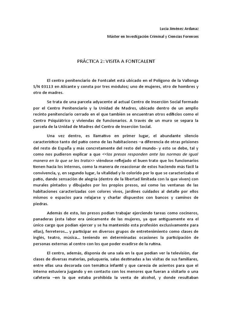 Practica Dos Visita Fontcalent | PDF | Ciencias sociales | Filosofía
