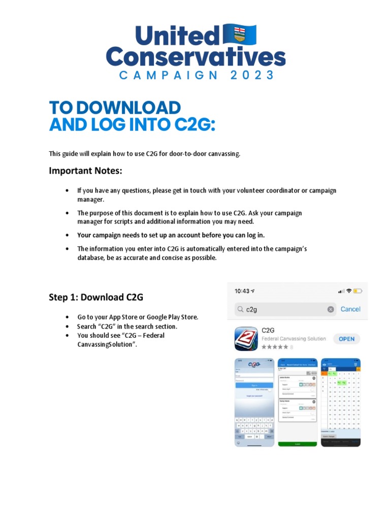 C2G - Volunteer Door Canvassing 03-16-23 PDF | PDF