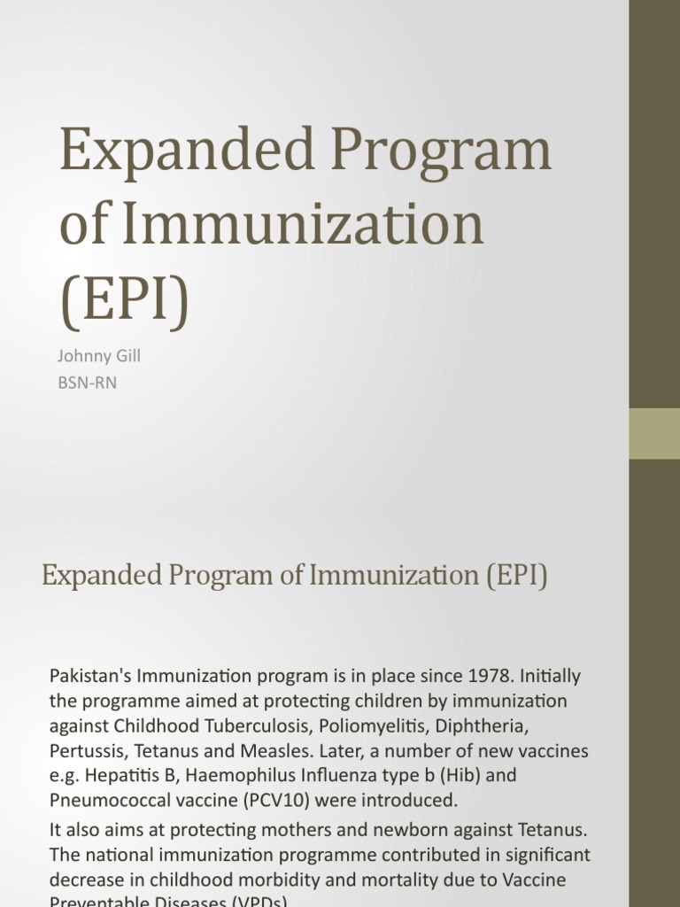 Expanded Program of Immunization (EPI) (1).pptx | PDF