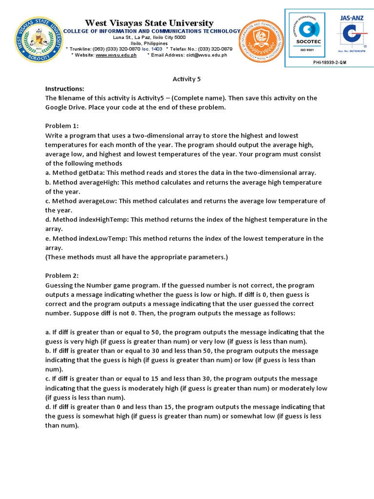 Acitivity 5 CC203 | PDF