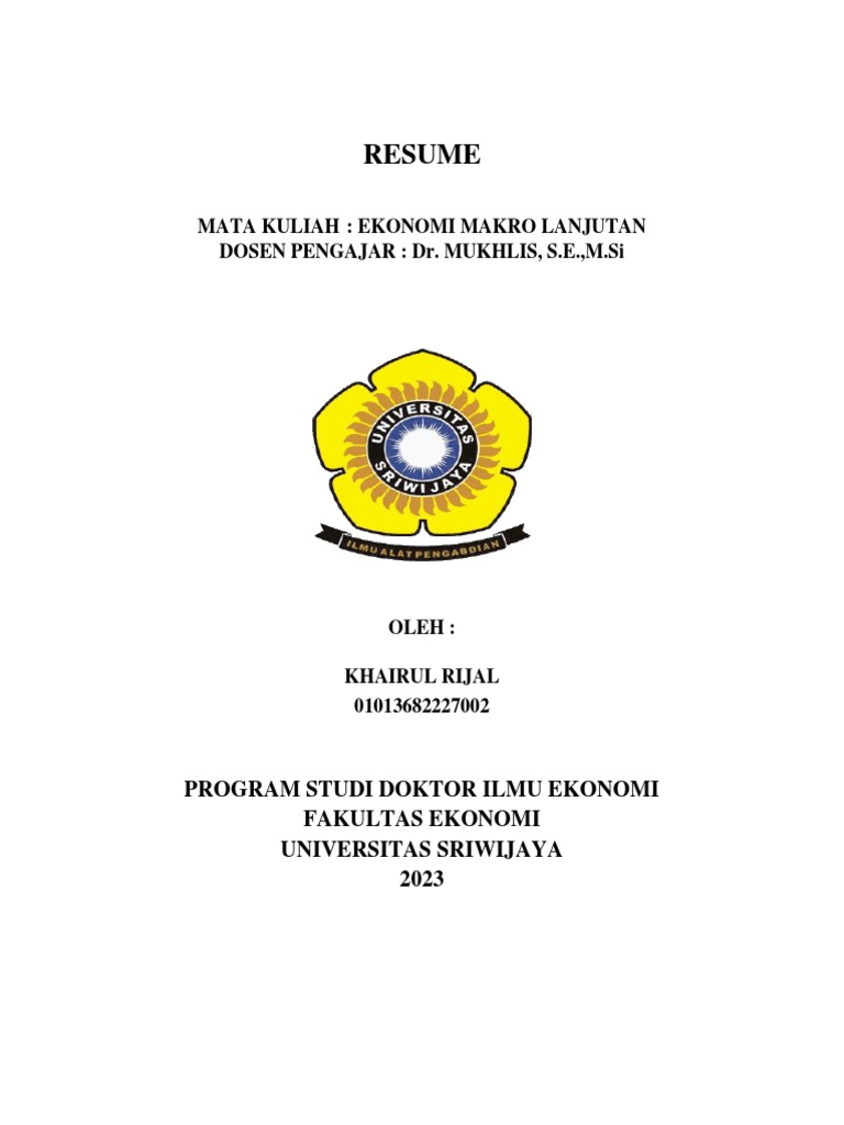 Resume Makroekonomi Khairul Rijal, 01013682227002 | PDF