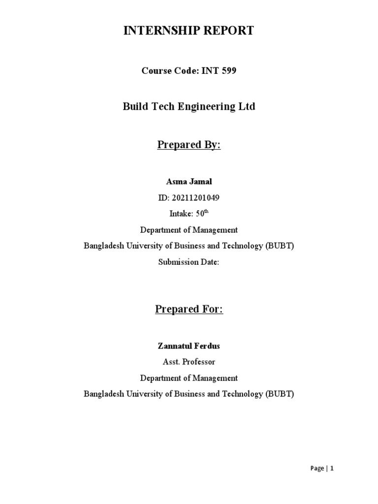 Intern report- MBA-HRM-Asma | PDF | Human Resource Management | Engineering