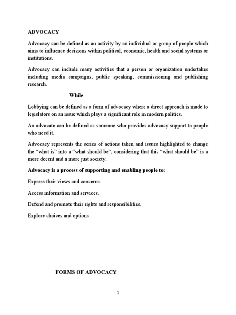 Advocacy 2018-1 | PDF