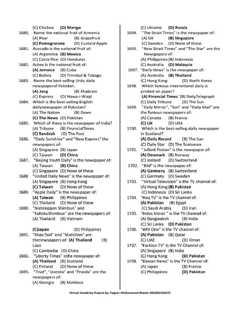 (General Knowledge) PDF | PDF