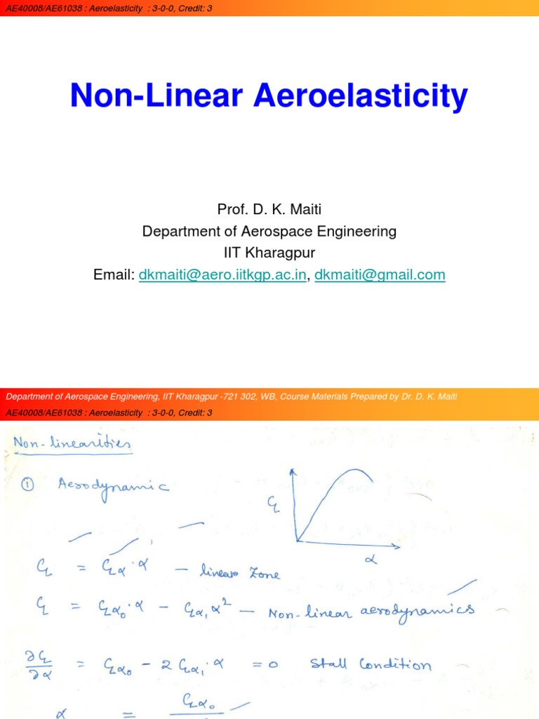 Non-Linear Aeroelasticity (2D) - PPT PDF | PDF | Dynamics (Mechanics) | Physical Sciences