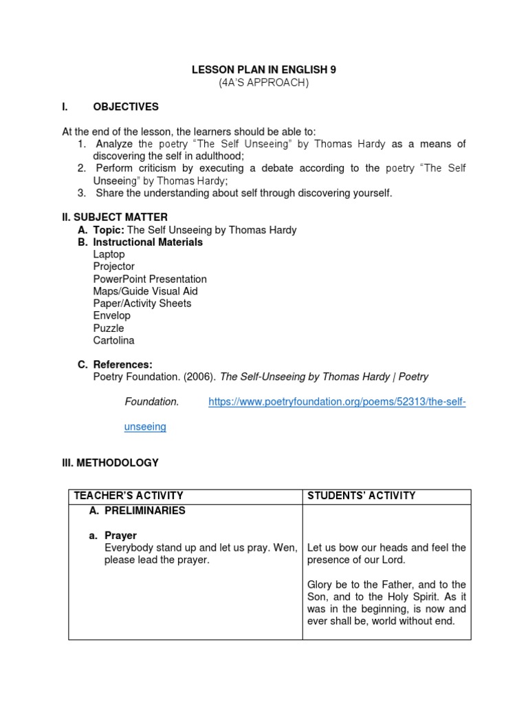 LESSON PLAN 4as Mariane Redondo PDF | PDF