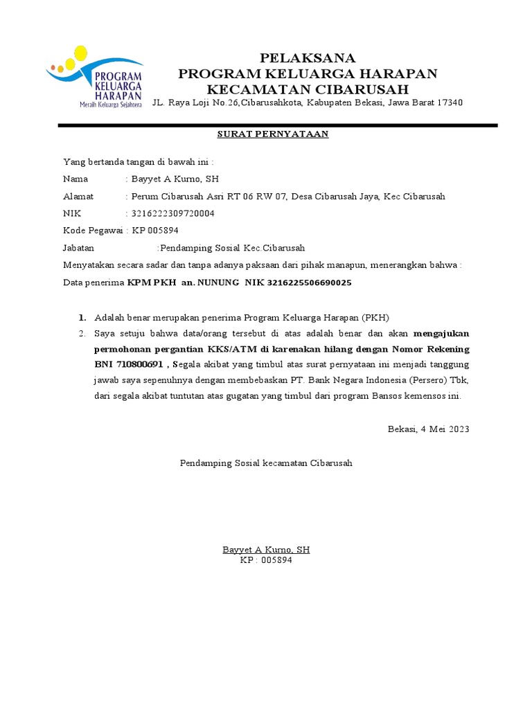 Surat pernyataan pdp-3 (2)-1.doc | PDF