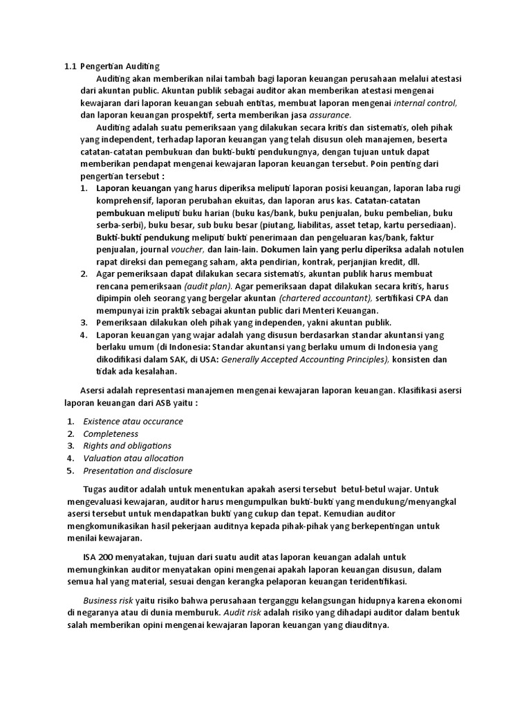 Resume Audit Ica | PDF