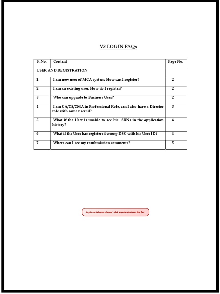 MCA V3 Login FAQ PDF | PDF | Business