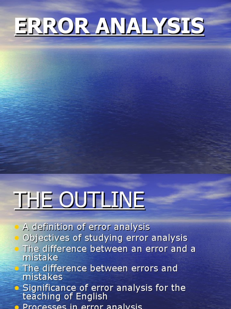 English Error Analysis Guide | PDF