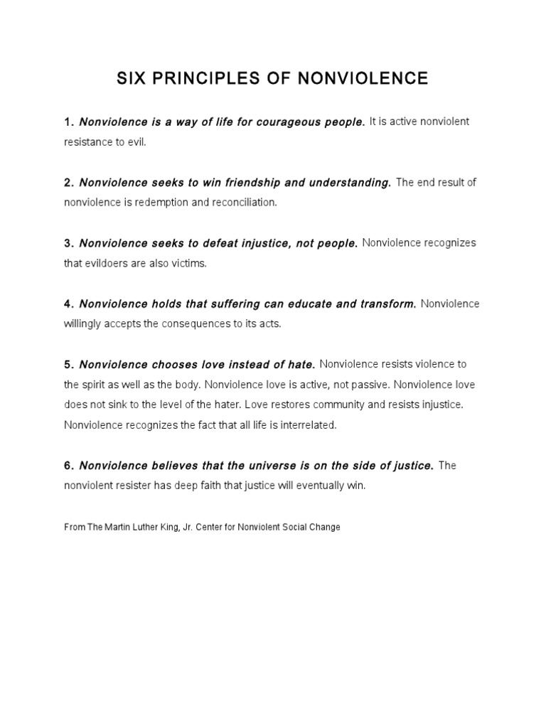 Six Principles of Nonviolence | PDF
