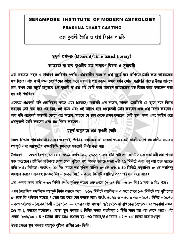 Prashna Chart Casting | PDF