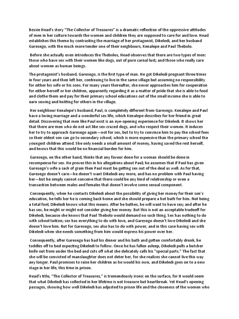 The Collector of Treasures Summary | PDF