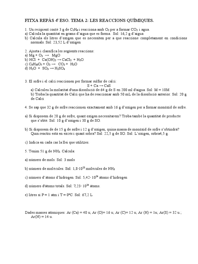 Fitxa Repàs 2022 Tema 2 | PDF