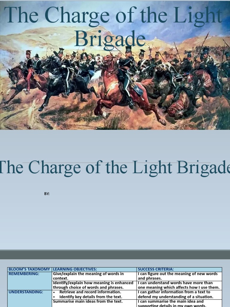 The Charge of The Light Brigade - Alfred Lord Tennyson. | PDF