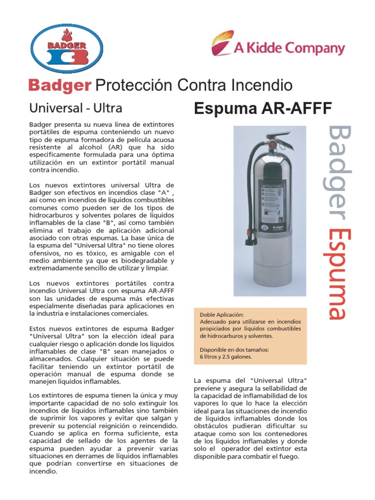 Extintor Espuma | PDF | Aluminio | Química