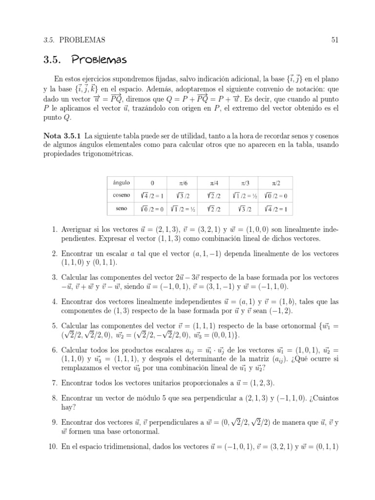 Ejercicios De Vectores En Espacio Y Plano Pdf Vector Euclidiano