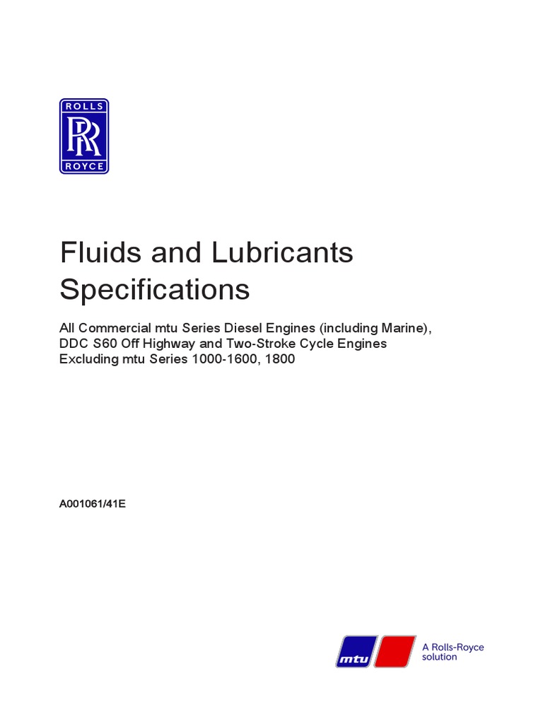 Fluids and Lubricants Specifications | PDF