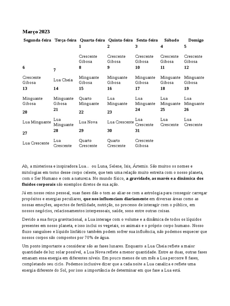 8 Fases Da Lua | PDF | Lua | Zodíaco