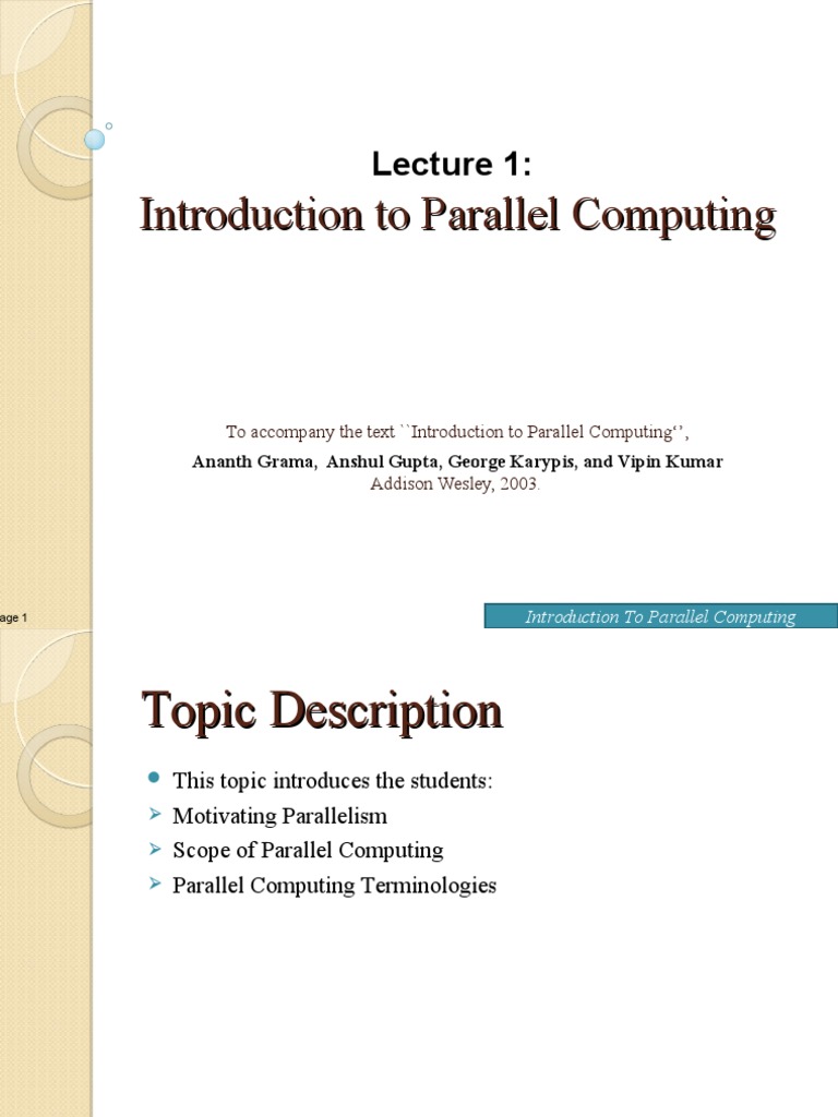 Lecture 1 Introduction To Parallel Computing Pdf