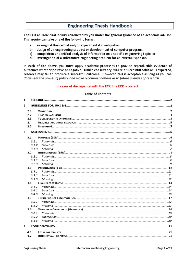 UQ Engineering Thesis Guidelines | PDF
