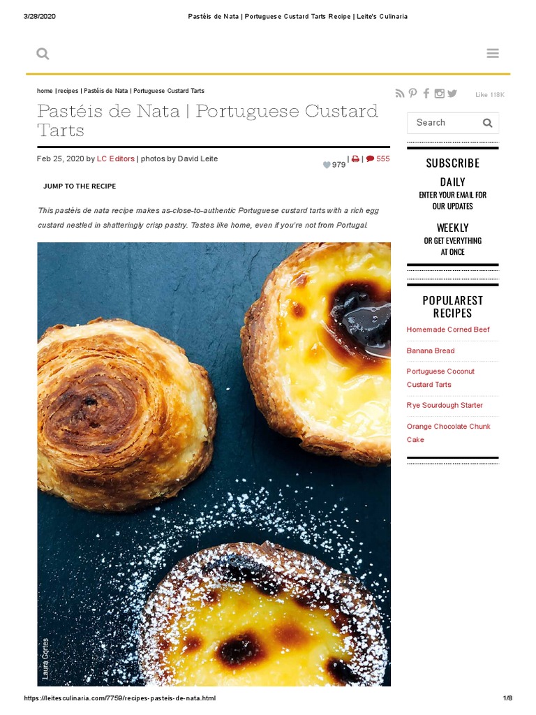 Pastéis de Nata _ Portuguese Custard Tarts Recipe _ Leite's Culinaria ...