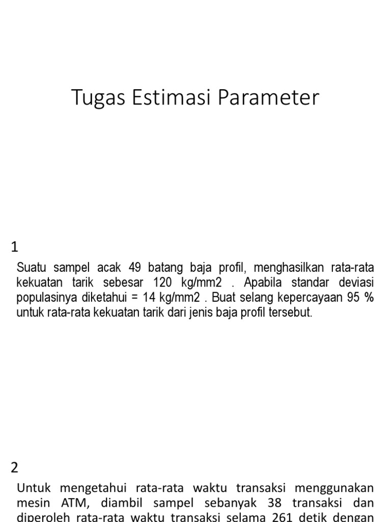 Estimasi Parameter Soal Pdf Pdf