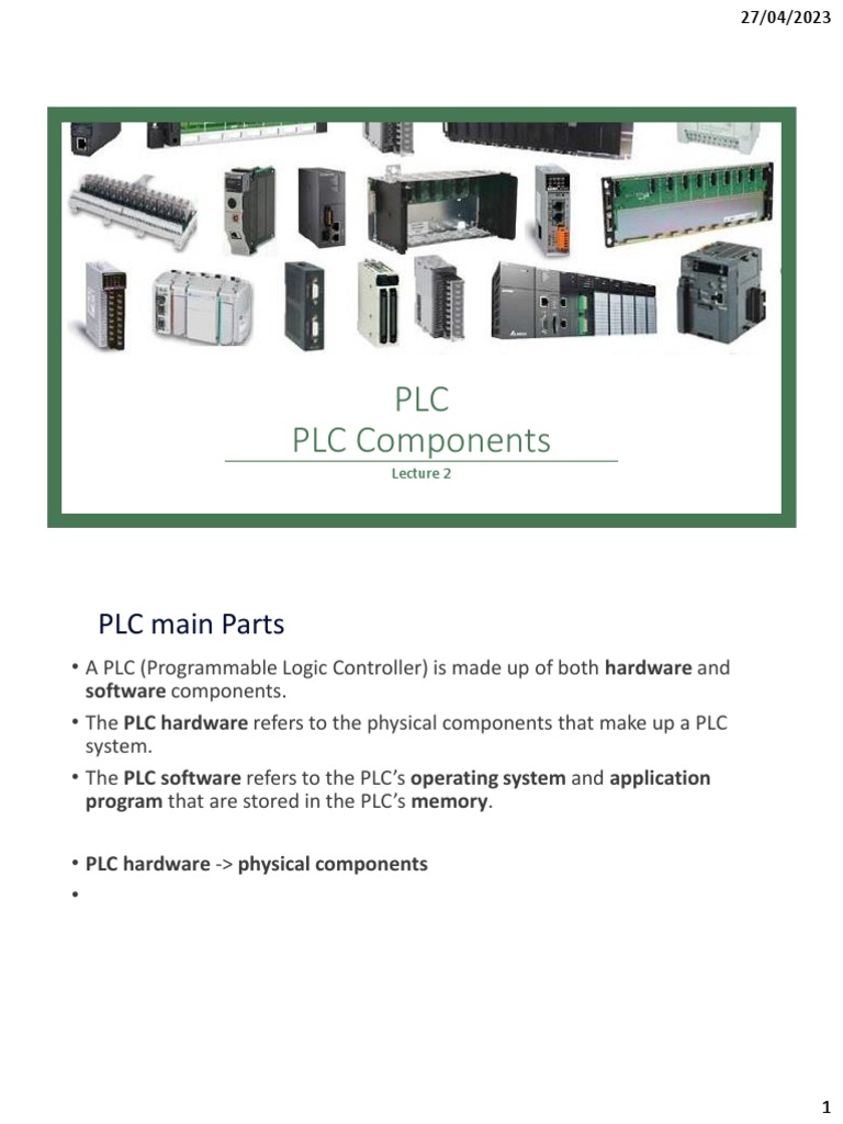 Lecture 2 - PLC Components PDF | PDF Lecture 2 - PLC Components PDF | PDF