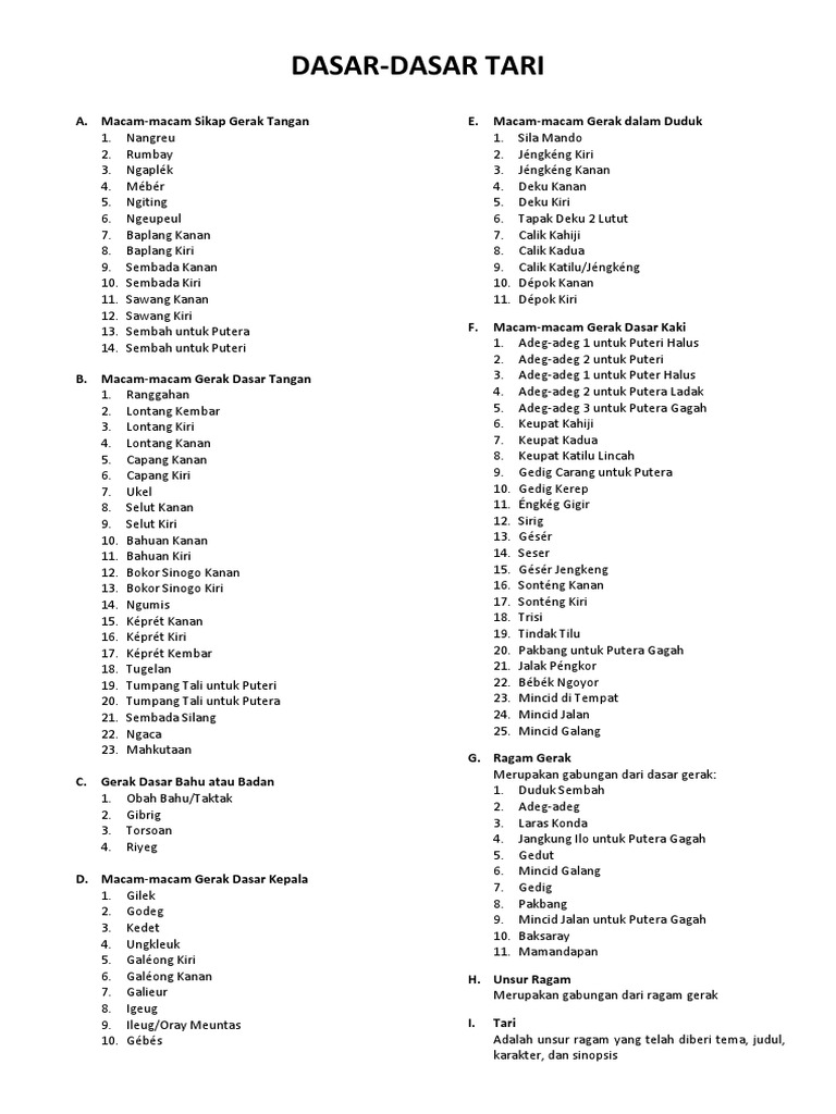 Dasar-Dasar Tari | PDF