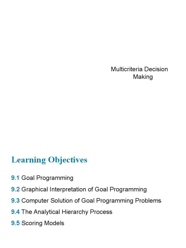 Multi Criteria Decision | PDF