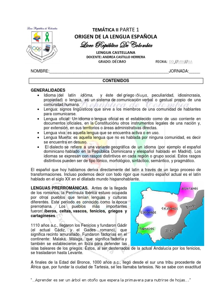 Origen de la Lengua Española | PDF | latín | Lengua española