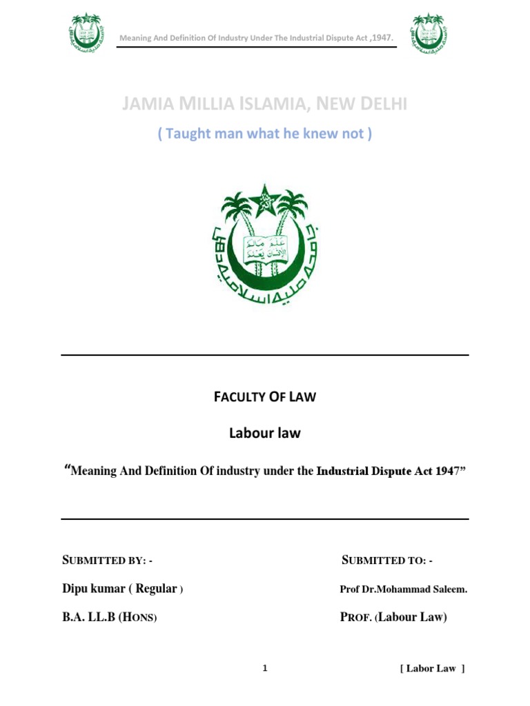 Dipu Labour Law Assignment PDF | PDF