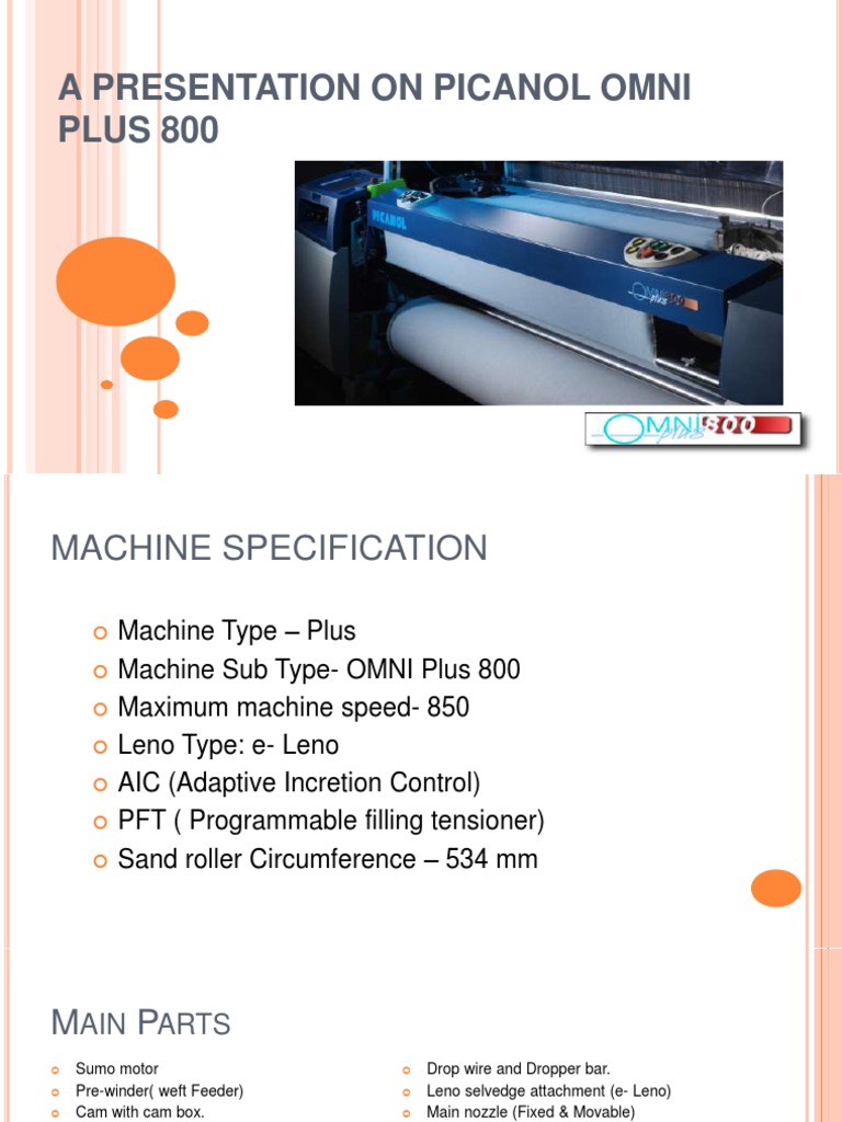 Dokumen - Tips - A Presentation On Picanol Omni Plus 800 | PDF