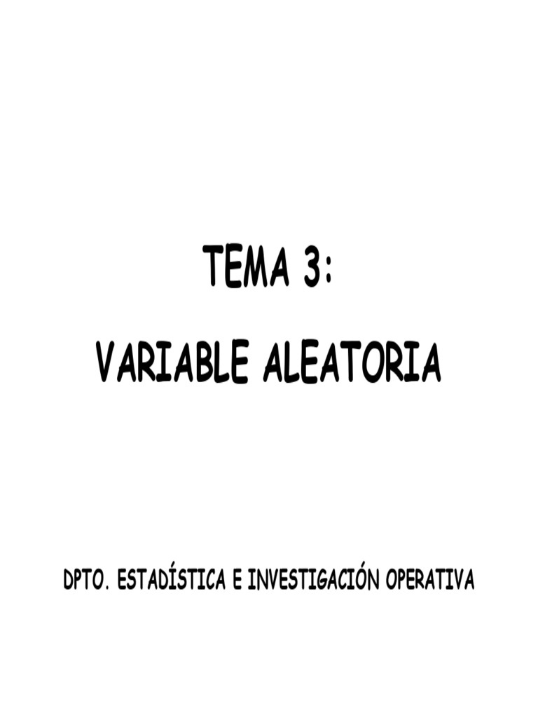 Tema 3. Variable Aleatoria (1).pdf | PDF