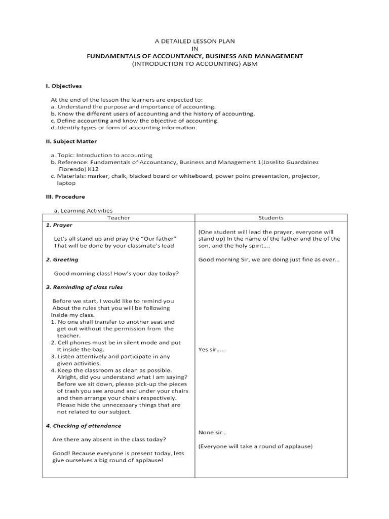 A Detailed Lesson Plan.abm | PDF