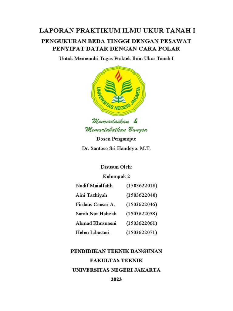 LAPORAN PRAKTIKUM ILMU UKUR TANAH I Kelompok 2 | PDF