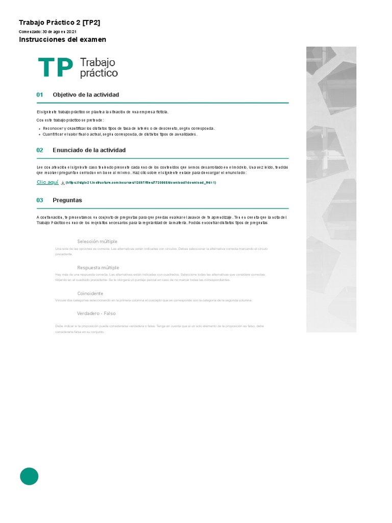 Examen Trabajo Práctico 2 TP2 80% Analisis Cuantitativo Financiero PDF | PDF
