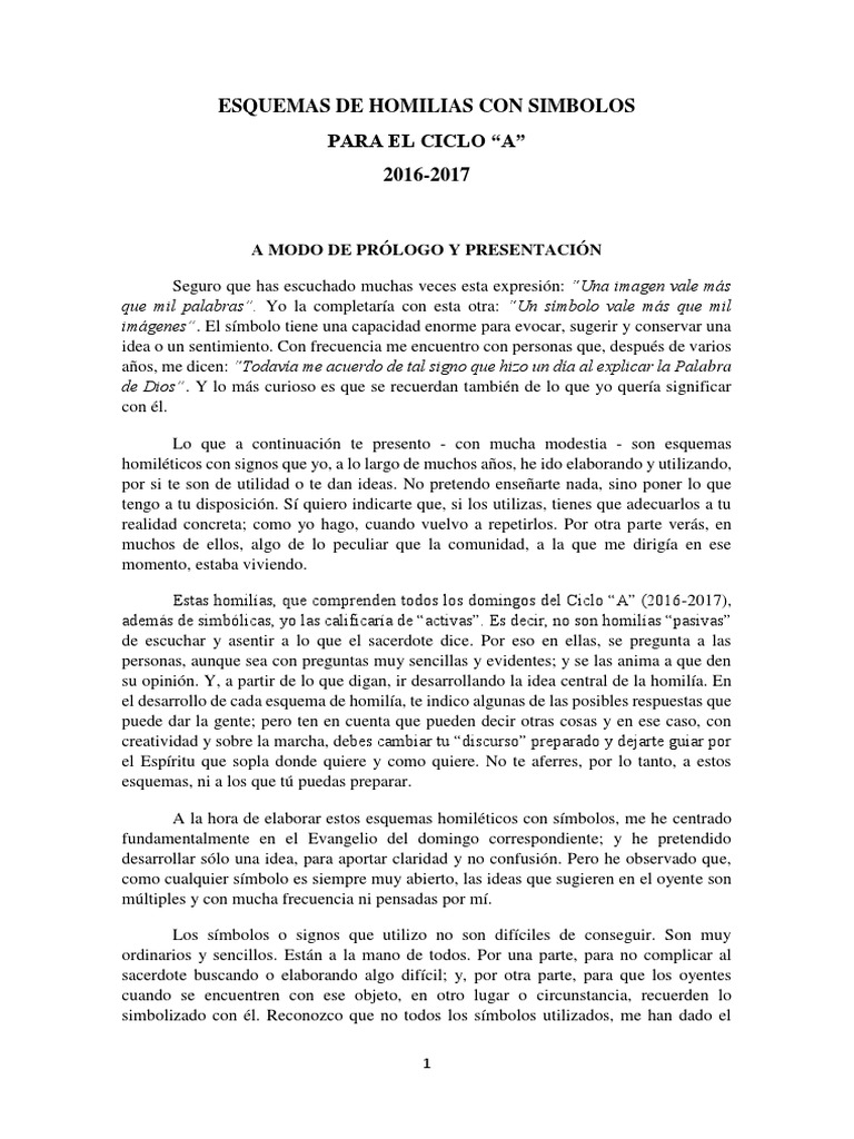 Esquemas de Homilías con Símbolos A | PDF