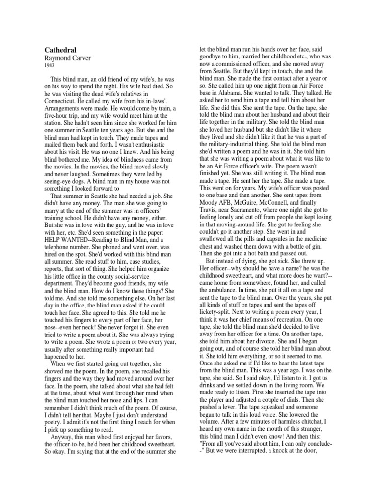 Raymond Carver, Cathedral PDF | PDF