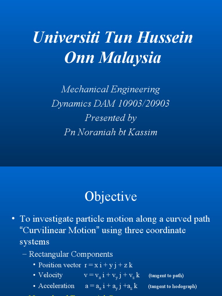 Chapter2.3curvilinearmotion-Class Dynamic | PDF | Acceleration | Velocity