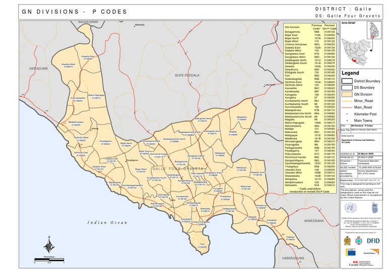 Galle Four Gravets GN Division Map | PDF | Geomatics | Geodesy