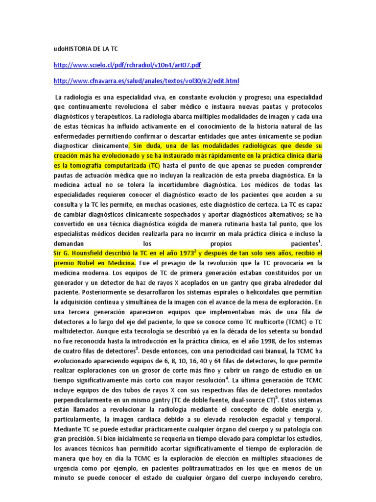 Historia De La Tc Descargar Gratis Pdf Ct Scan Medicina Clinica