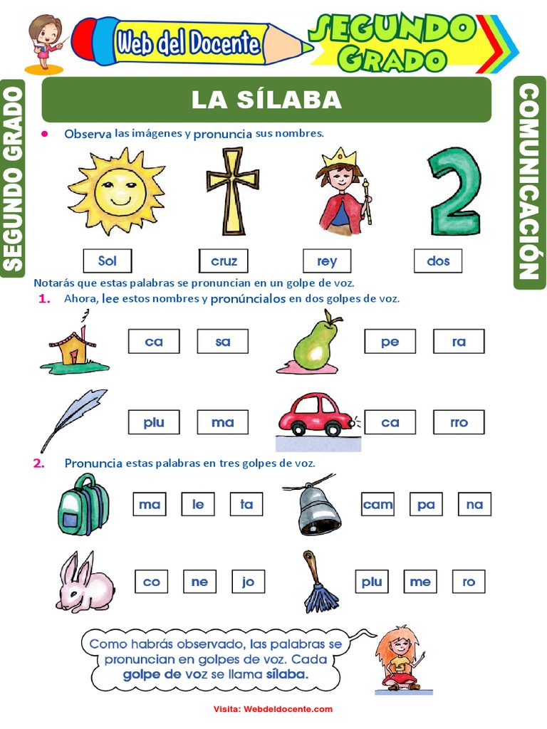Actividades de sílabas para segundo grado | PDF | Hogar, jardinería y ...