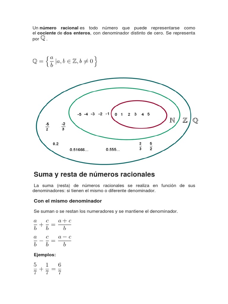 Operaciones con Números Racionales | PDF | Número racional | Multiplicación