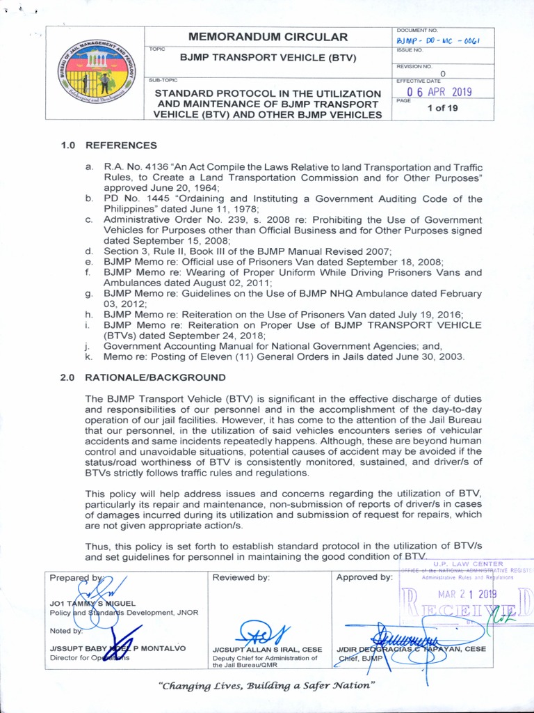 11-04.06.2019 BJMP Transport Vehicle (BTV) | PDF